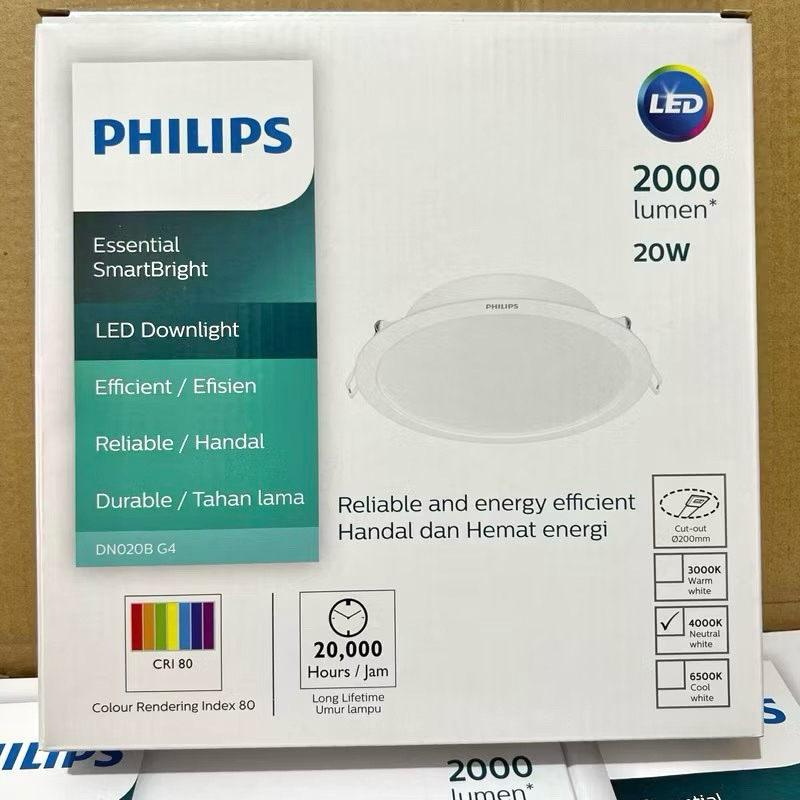 Jual Lampu Led Panel Tanam Downlight Philips 20w 20watt Essential ...