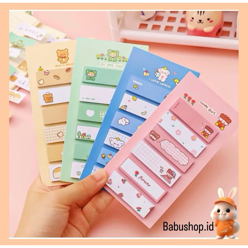 Jual BBS Sticky Notes Lucu 6IN1 Tempelan Kertas Catatan 120 Lembar ...