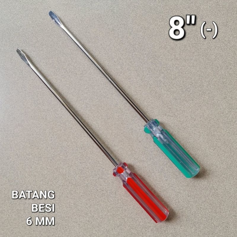Jual OBENG PANJANG 8 INC MINUS (-) BATANG BESI 6 MM D3617 | Shopee ...