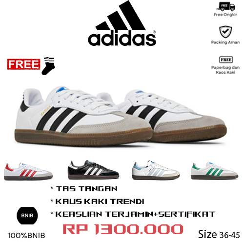 Jual Sepatu Samba OG White Black Sneakers100% BNIB Authentic COD ...