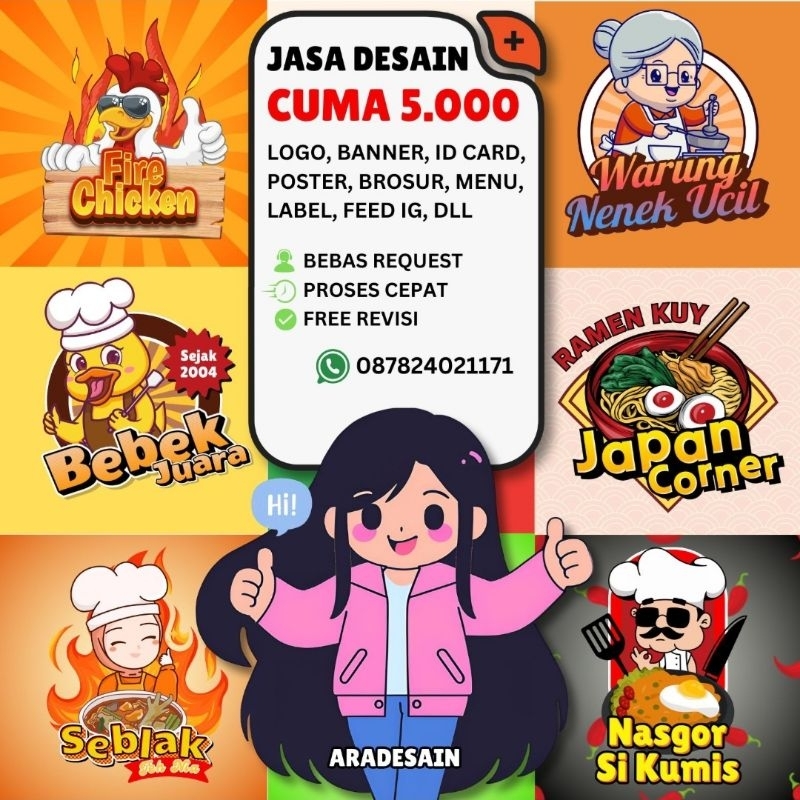 Jual SALE CUMA 5.000 !! Jasa edit desain design grafis logo umkm banner ...