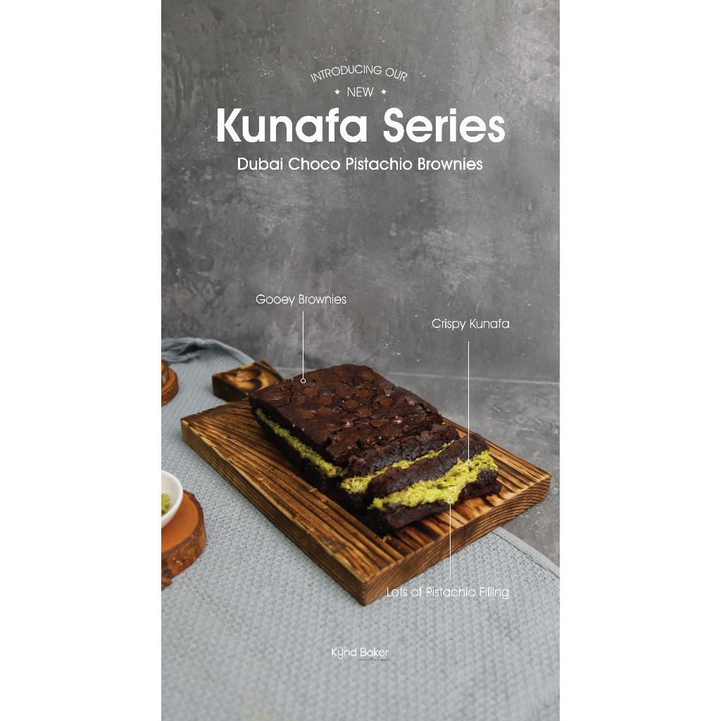 Jual KYND BAKER Dubai Choco Kunafa Brownies Plant Based Vegan Vegetarian | Shopee Indonesia