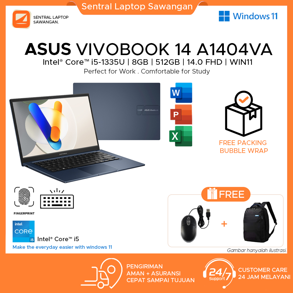 Jual LAPTOP ASUS VIVOBOOK 14 A1404VA VIPS551 INTEL I5 1335U 8GB 512GB ...