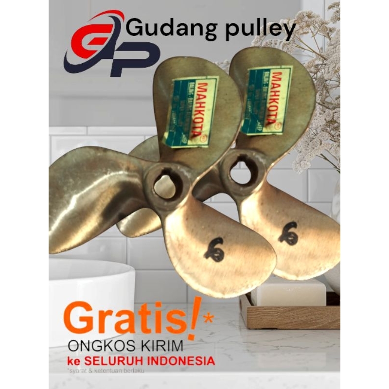 Jual besi kuningan asli>>> kipas perahu baling perahu no 6 as 19mm / D3 ...