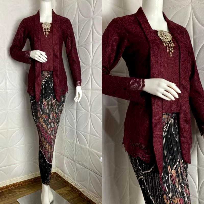 Jual Bisa COD Set Kebaya Kutu Baru Brokat//Kebaya Modern//Kebaya Wisuda//Kebaya Kondangan ...
