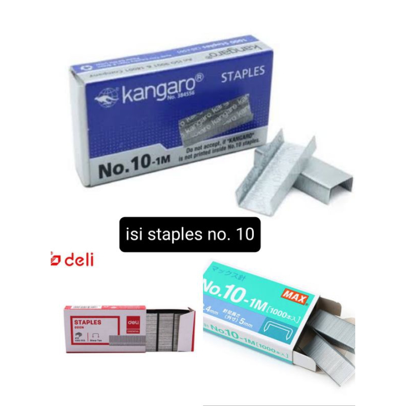 Jual Isi staples no. 10 hekter kangaroo deli max ukuran biasa | Shopee ...