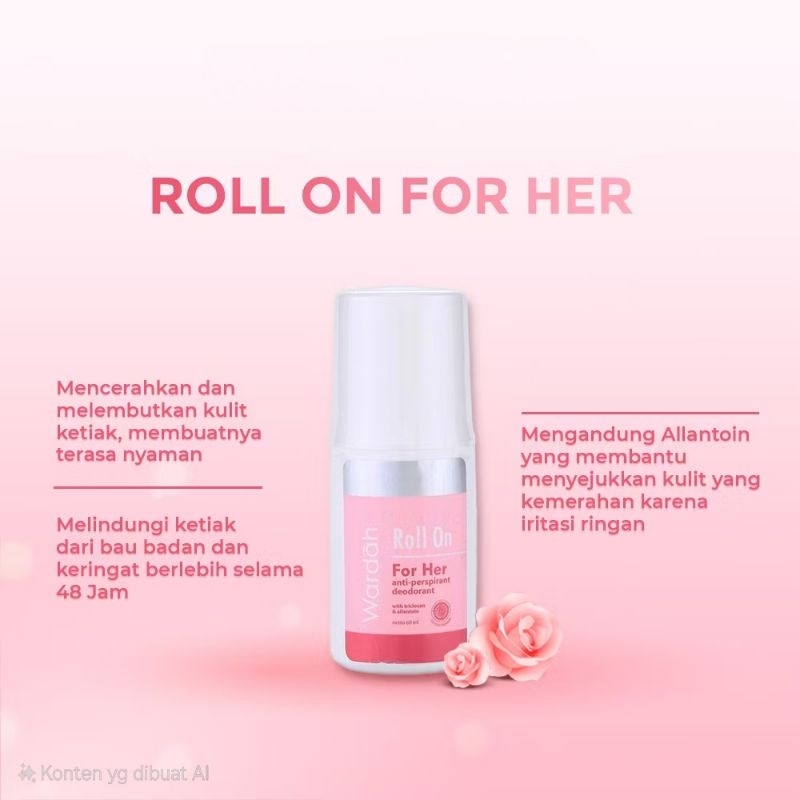 Jual Wardah deodorant roll on for her anti perspirant 60ml | Shopee ...
