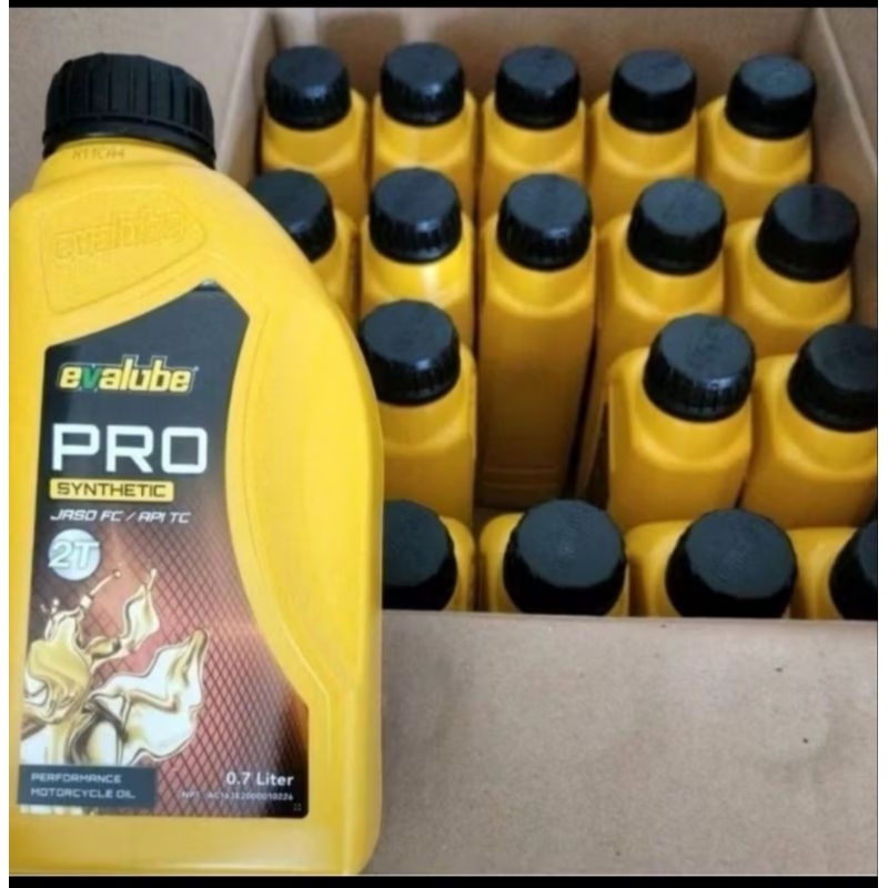 Jual oli Evalube pro 2T kuning 1dus isi 20 pc oli pelumas | Shopee ...