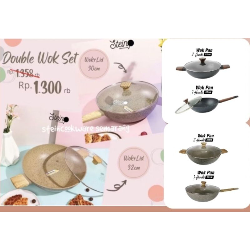 Jual Stein Cookware Double Wok Set (Wok+Lid 30cm dan 32cm) | Shopee ...