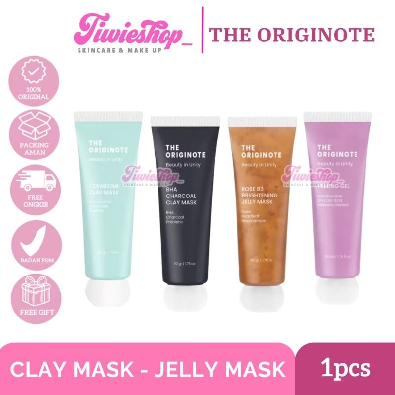 Jual [READY] THE ORIGINOTE MASKER WAJAH CLAY MASK - ROSE B3 BRIGHTENING ...