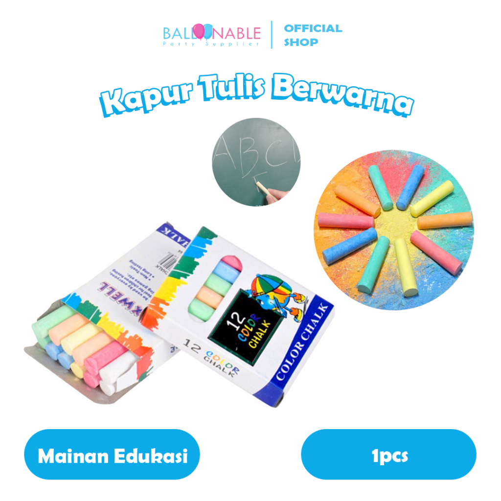 Jual 12pc Kapur Tulis / Kapur Warna Warni / Colors Chalk Sidewalk by ...