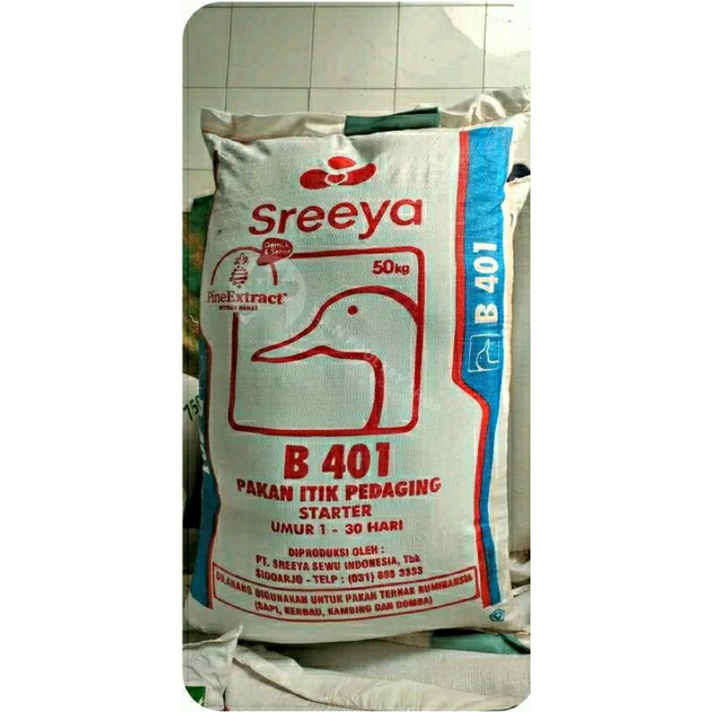 Jual B 401 SREEYA Pakan Itik Pedaging/Unggas Starter Pedaging 1 kg ...