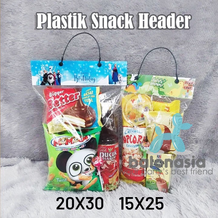 Jual Plastik snack OPP header ukuran 20x30 Bingkisan Snack / Kue ...