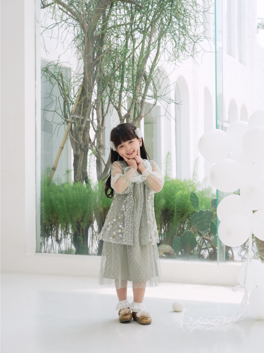 Jual Little Aura Label - Jasmine Dress In Sage Green | Shopee Indonesia