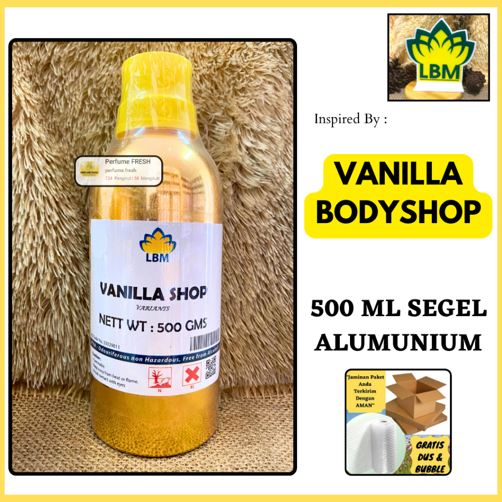 Jual Bibit Parfum VANILLA SHOP By LBM Kemasan 500 ML SEGEL ALUMUNIUM ...