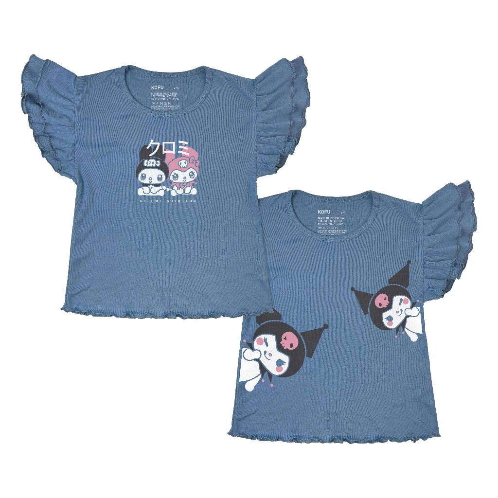 Jual KOFU KIDS - Atasan Anak Perempuan Double Ruffle Tee Sanrio Kuromi ...