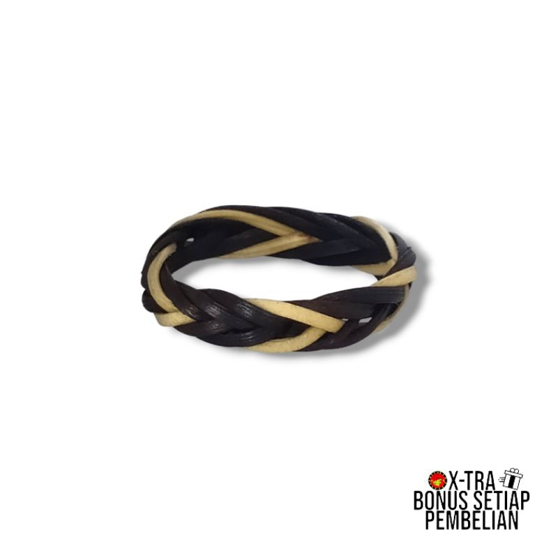 Jual Cincin Simpai Anyaman 3 Double Hitam Putih Resam/Rotan Asli ...