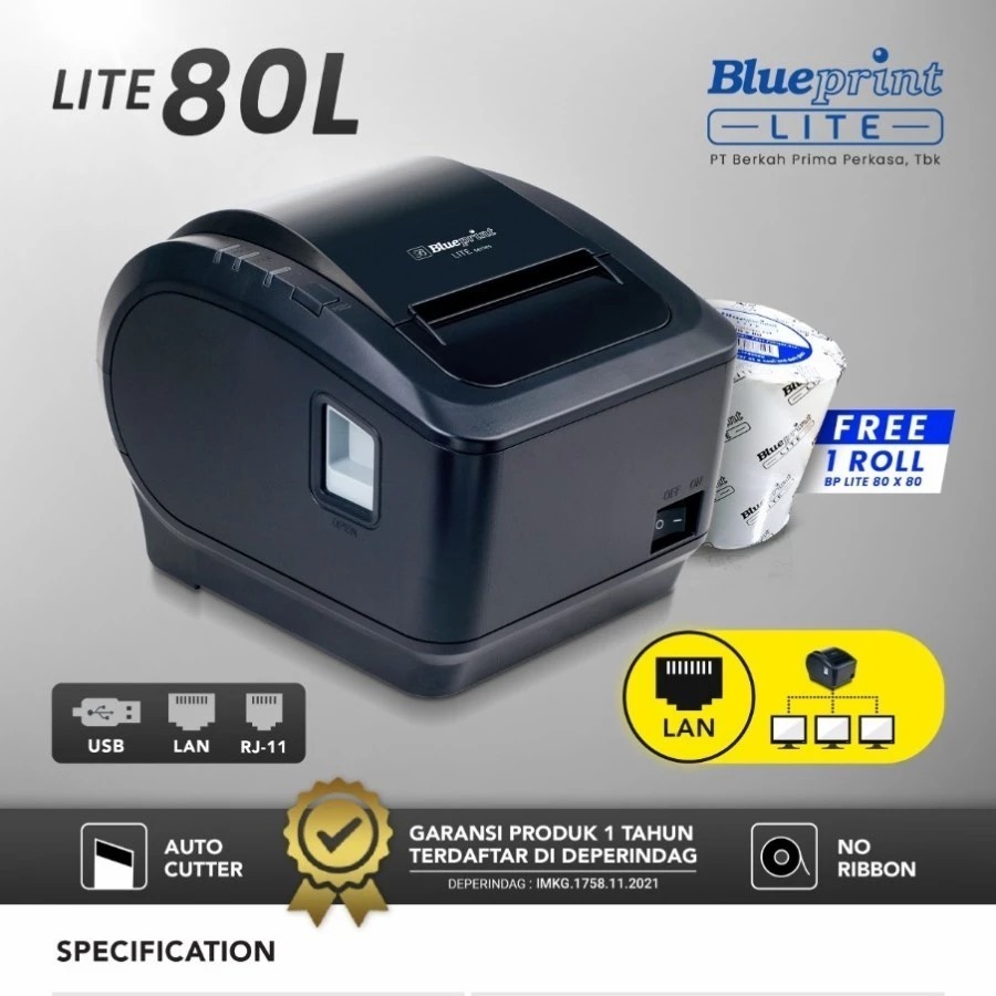 Jual Blueprint Lite Desktop Thermal Receipt Printer BP-LITE80L (LAN+USB ...