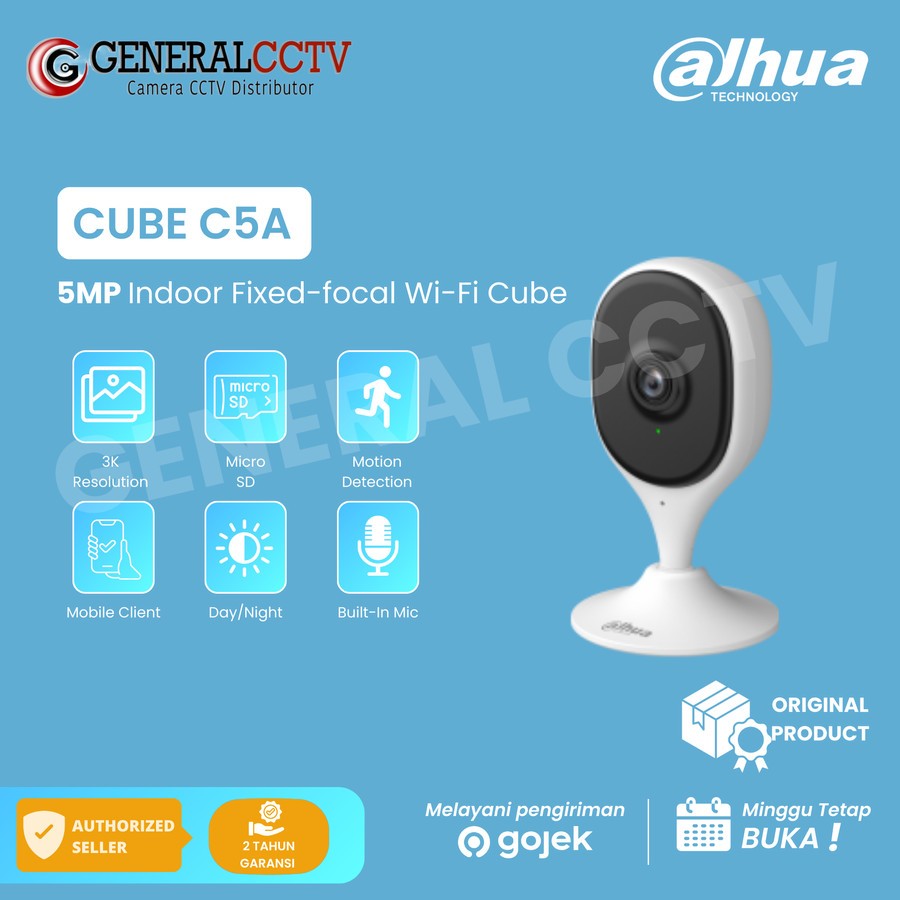 Jual Dahua Cube A1 Series C5A 5MP Indoor Wifi Cube Network Camera | Shopee Indonesia