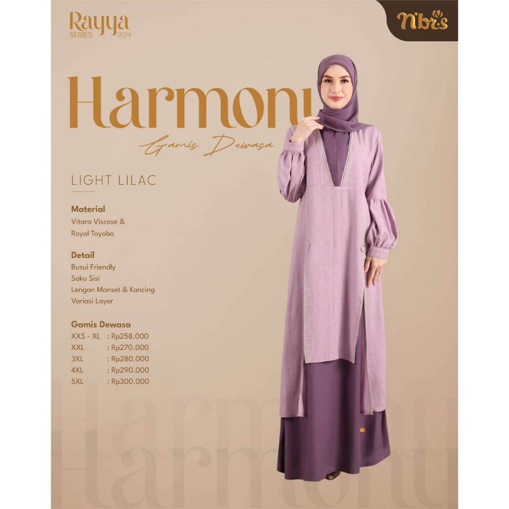 Jual NIBRAS HARMONY GAMIS DEWASA CANTIK PEREMPUAN SARIMBIT BAHAN TOYOBO TERBARU 2024 MURAH AGEN ...