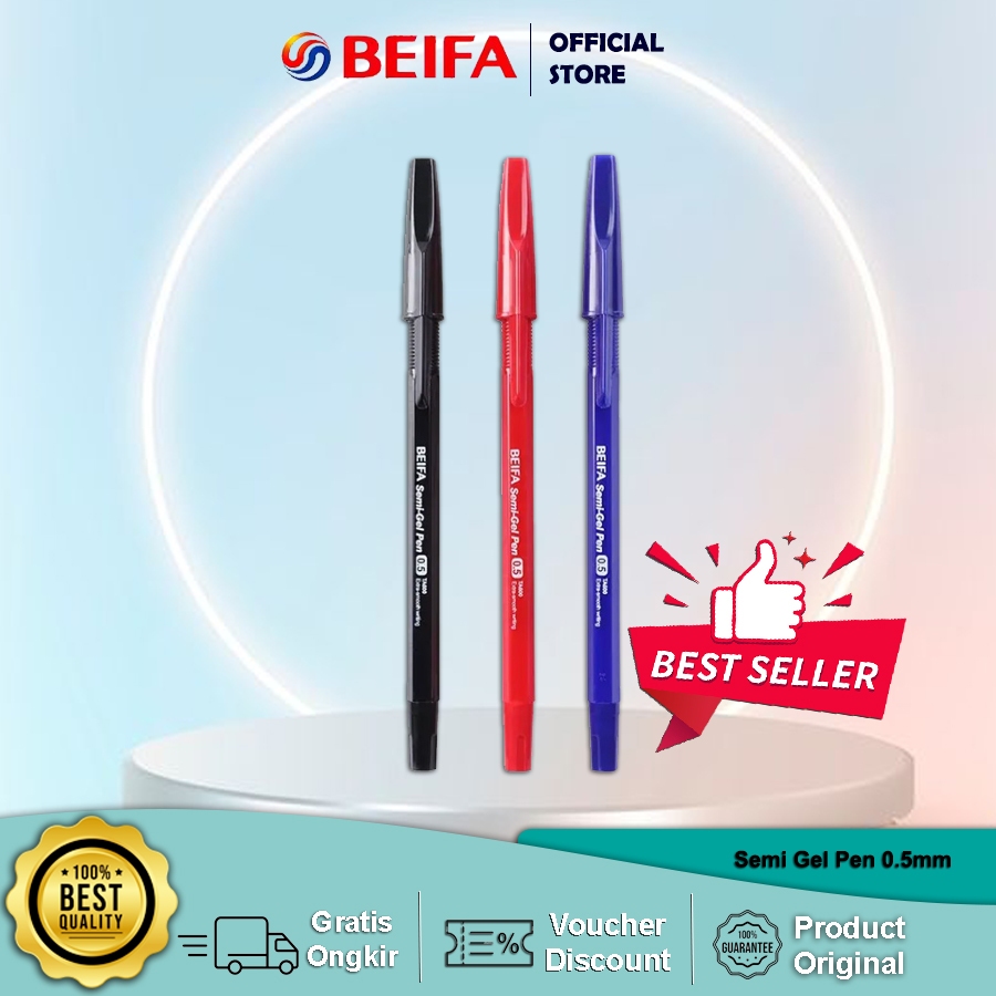 Jual Beifa Semi Gel Pen / Bolpen Semi Gel 0.5mm Smooth Writing dan Fast ...
