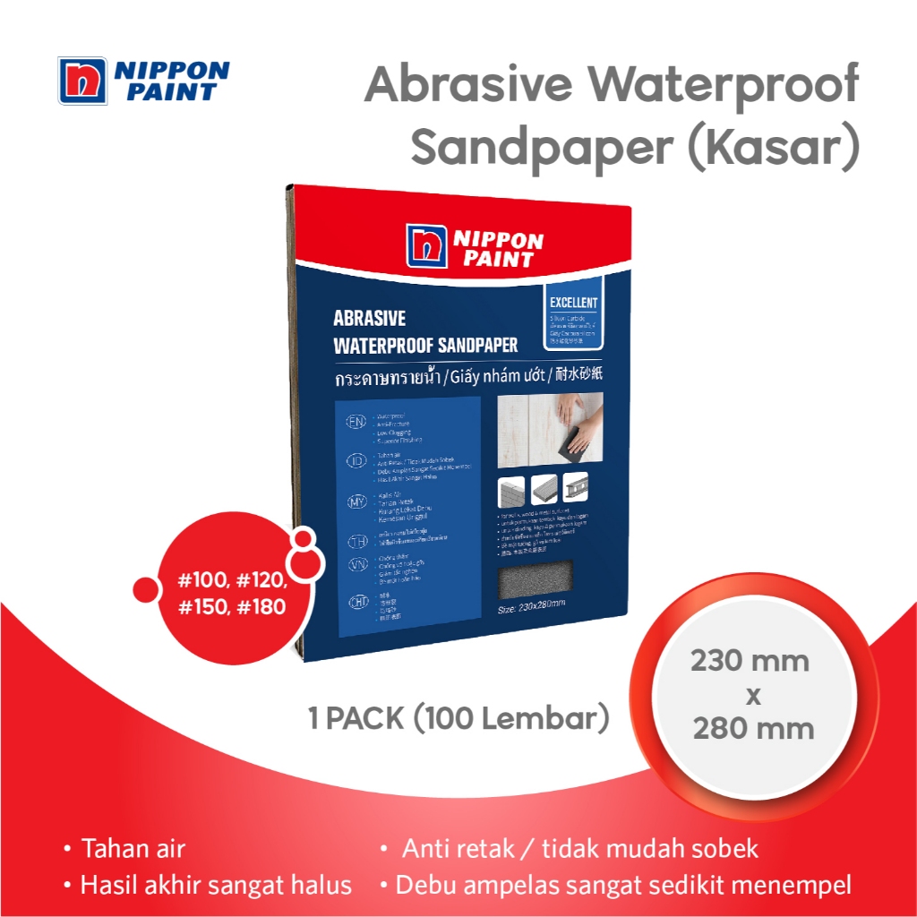 Jual NIPPON AMPLAS KASAR WATERPROOF -230MM X 280MM-1 PACK(100 LEMBAR ...