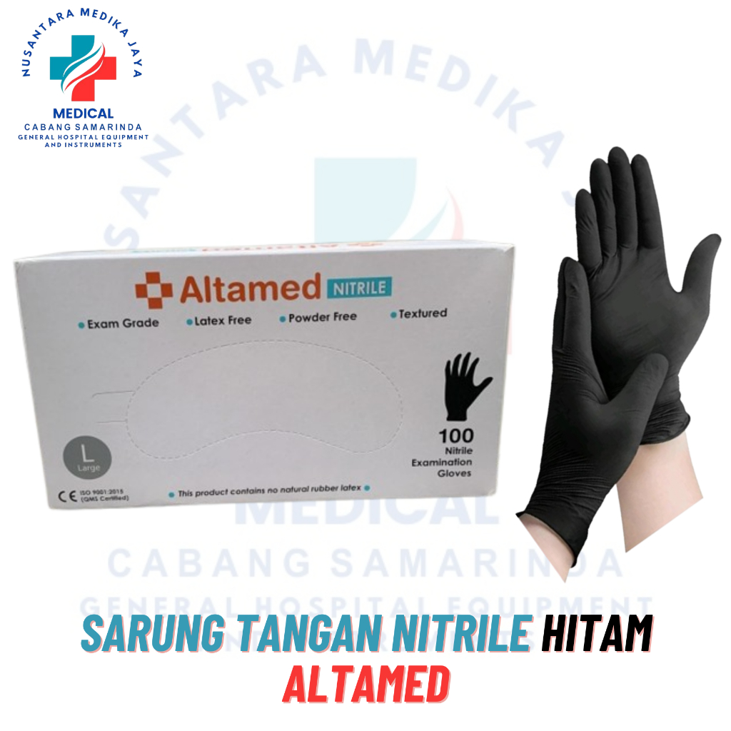 Jual Sarung Tangan NITRILE HITAM Altamed Box 100 Pcs | Shopee Indonesia