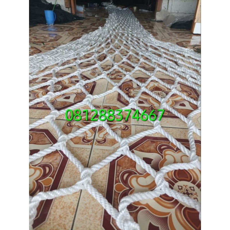 Jual safety net nilon 10mm, mesh 10cm. jaring pengaman, jaring safety ...