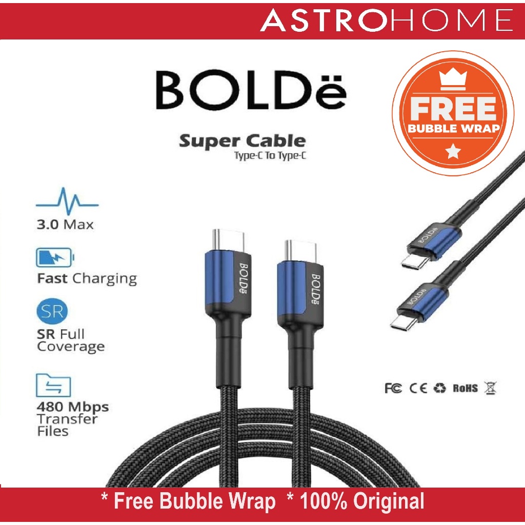 Jual Kabel Handphone Fast Charging BOLDe Super Cable USB C To USB C ...