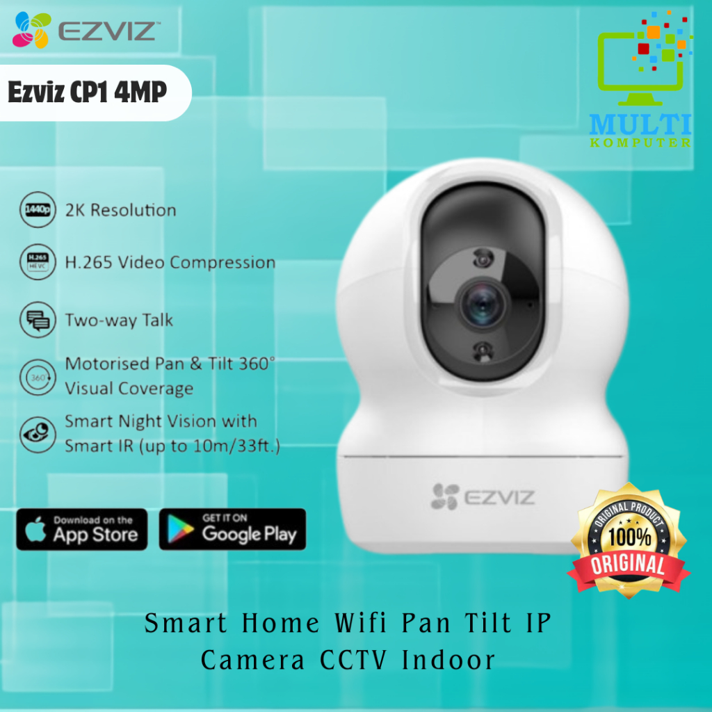 Jual CCTV Ezviz CP1 4MP Smart Home Wifi Pan Tilt IP Camera CCTV Indoor | Shopee Indonesia
