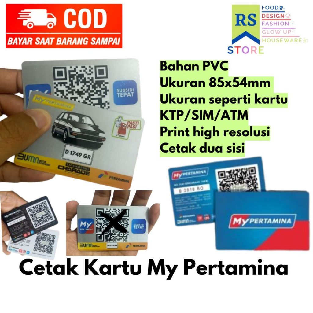 Jual cetak kartu my pertamina print barcode edisi premium desain terlaris sehari jadi / custom ...