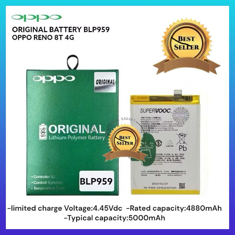Jual Baterai Batre Oppp Reno 8 T 4G BLP959 Batu Batrai BLP 959 Battery ...