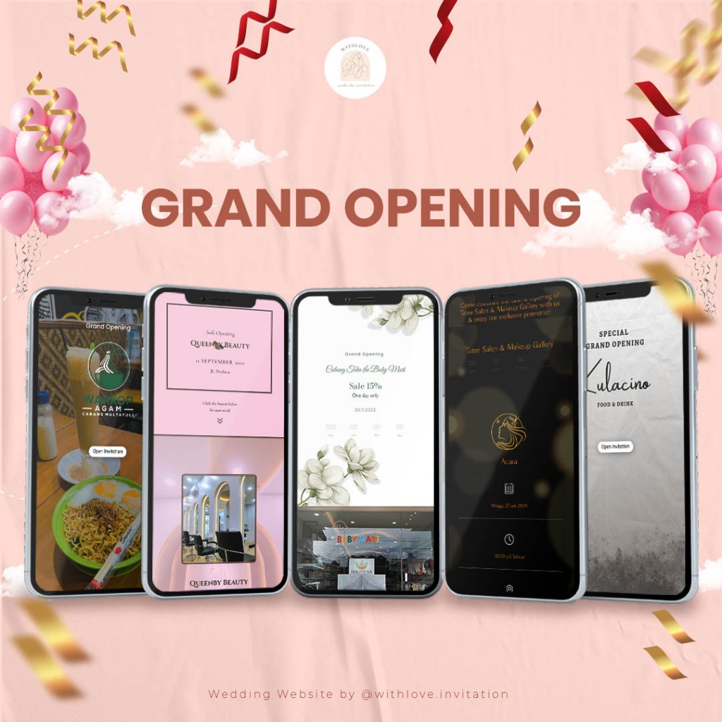 Jual Undangan Digital Website Online Grand Opening Custom Elegan Mewah ...