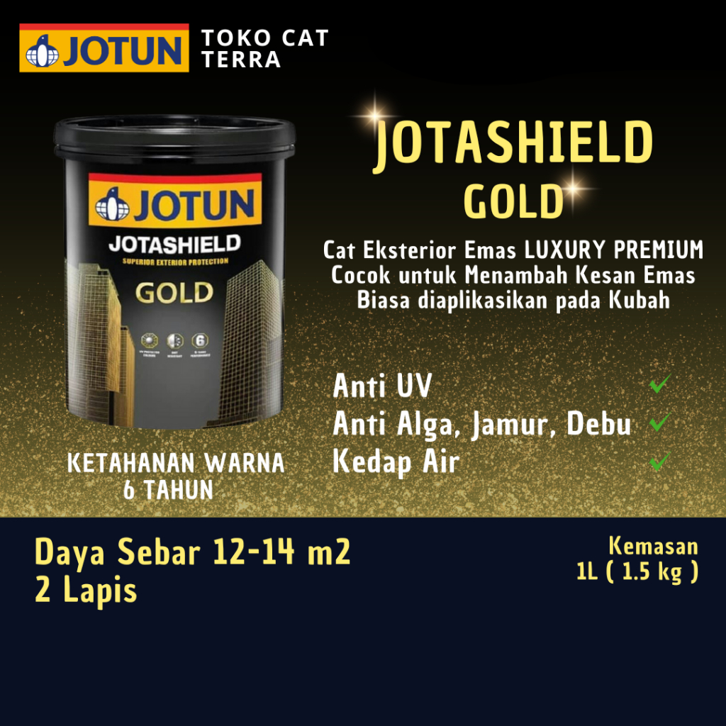 Jual JOTUN JOTASHIELD GOLD - Cat Exterior Emas Luxury Premium - 1,5 kg ...