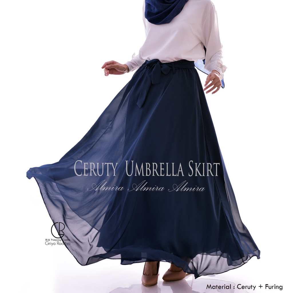 Jual Rok Sifon Panjang Premium Payung 23 warna L XL Wanita Chiffon ...