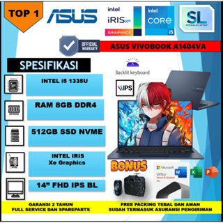 Jual Asus VivoBook 14 A1404VA-VIPS551 i5 1335U RAM 8GB SSD 512GB SSD ...