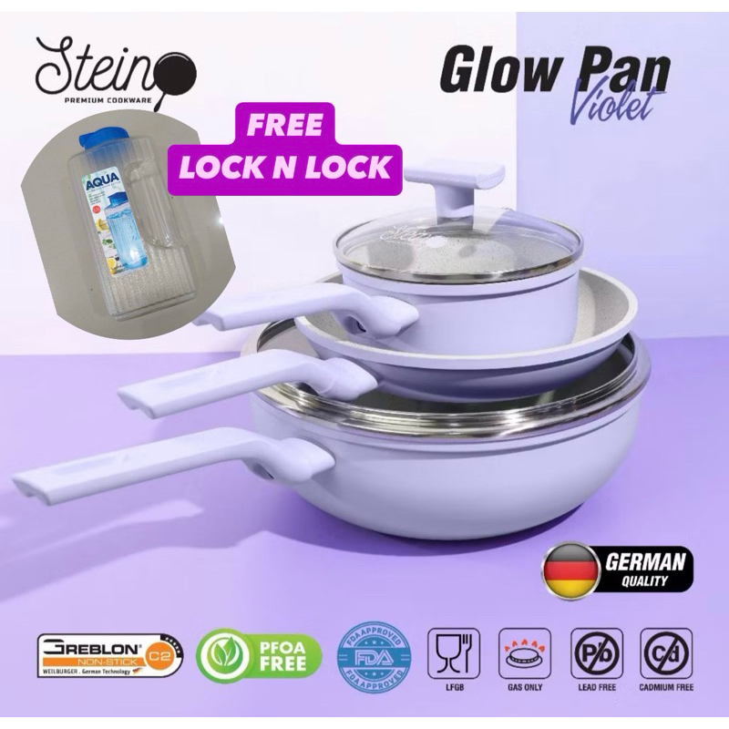 Jual (4xBONUS : LOCK N LOCK) Glow Pan Stein Steincookware Glowpan Set ...
