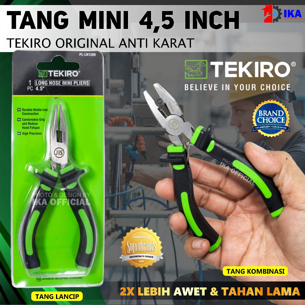 Jual Tekiro Tang MINI 4.5" (TANG KOMBINASI, TANG POTONG, TANG LANCIP) TEKIRO TANG KECIL 4.5 ...