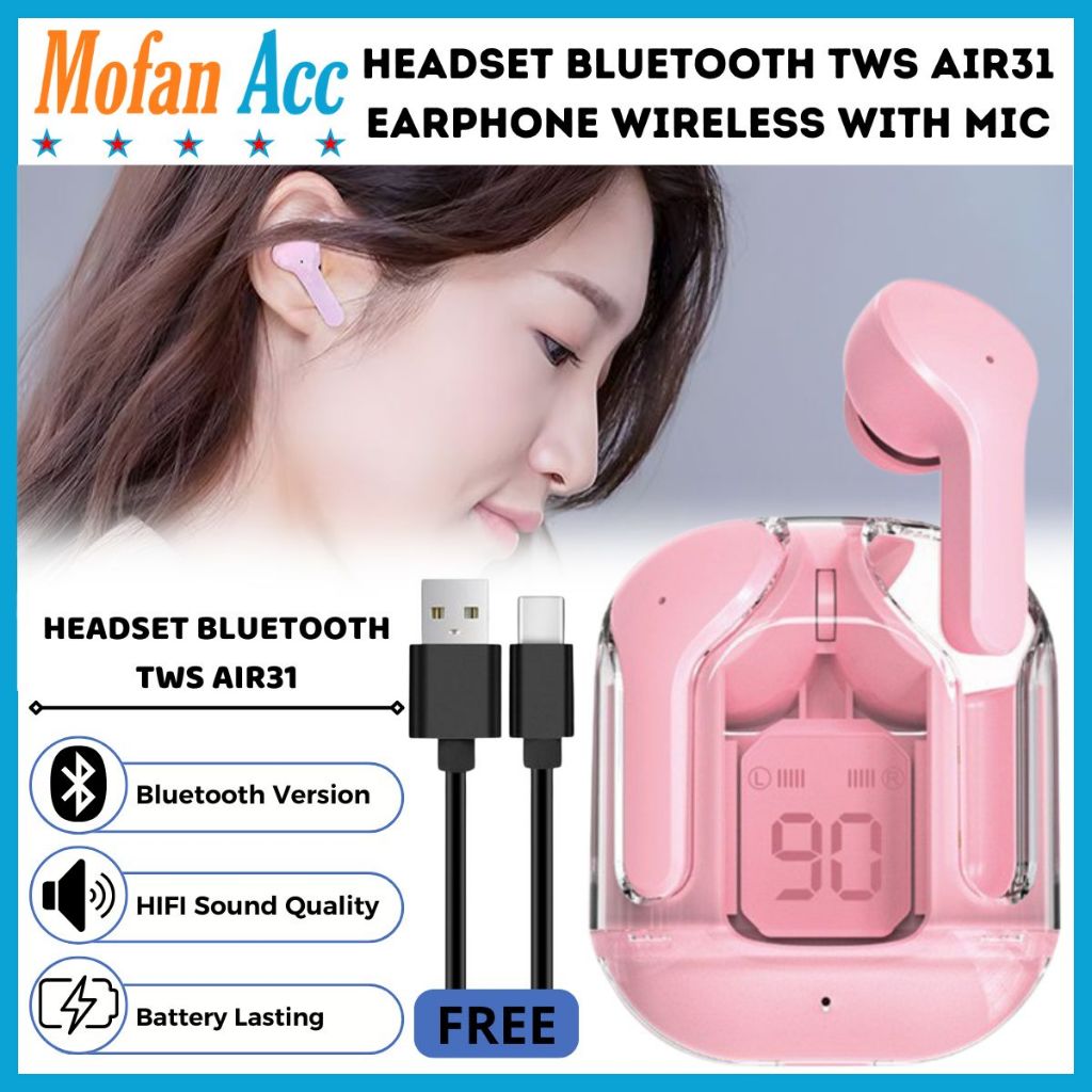 Jual Headset Bluetooth TWS Air31 / UltraPods 5.3 Wireless LED Display ...