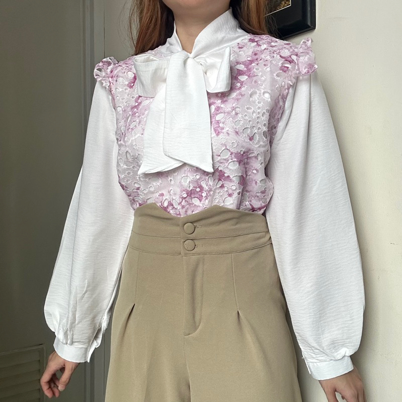 Jual Kamila Top atasan BKK kemeja blouse wanita katun bordir korean style by Biel the label ...