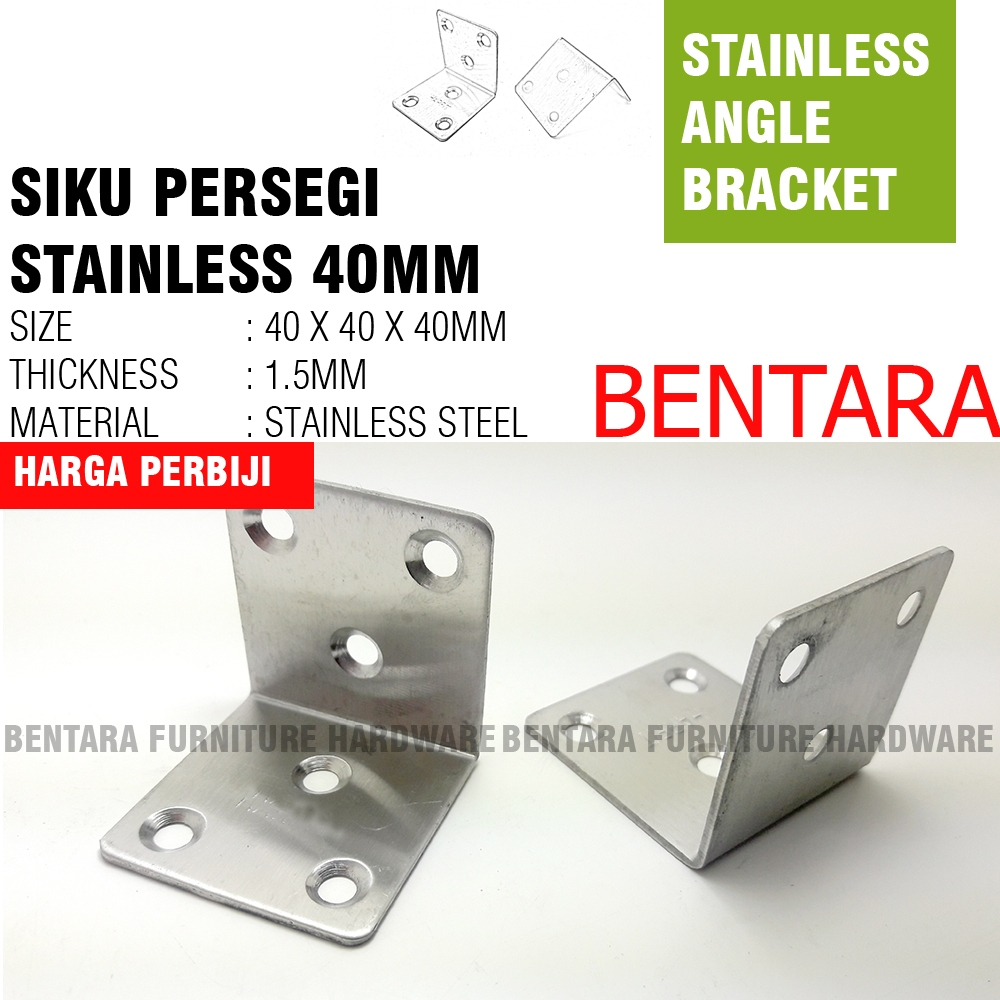 Jual SP-SS 40MM SIKU PERSEGI STAINLESS 40 x 40 x 40MM BRAKET- SIKU L ...