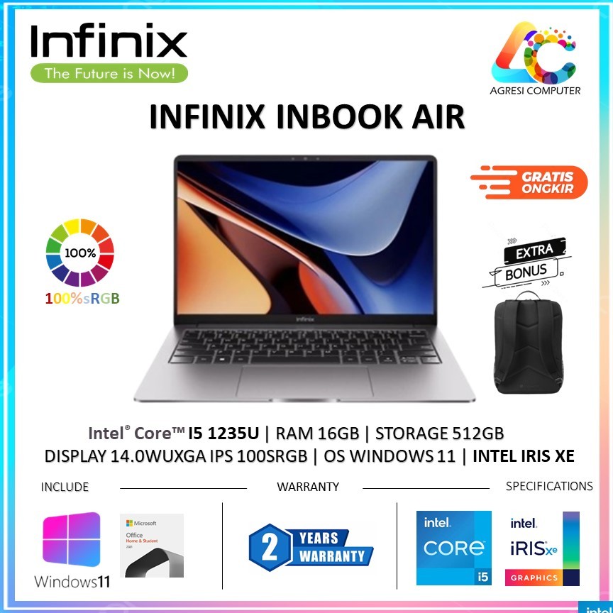 Jual Infinix Inbook Air i5-1235U RAM 16GB 512GB SSD 14.0" WUXGA IPS ...
