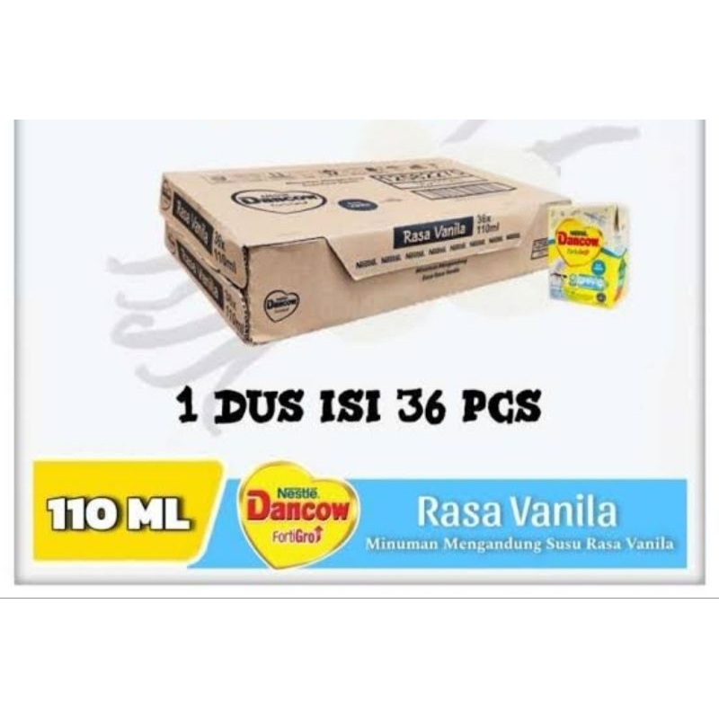 Jual DANCOW UHT VANILA VANILLA Fortigro 110ml Karton (1 Dus isi 36pcs ...