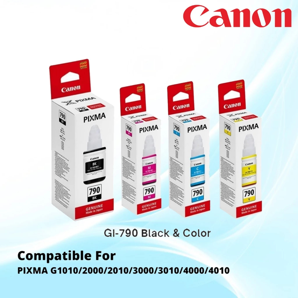 Jual Canon Ink Bottles GI-790 Black & Color Original | Shopee Indonesia