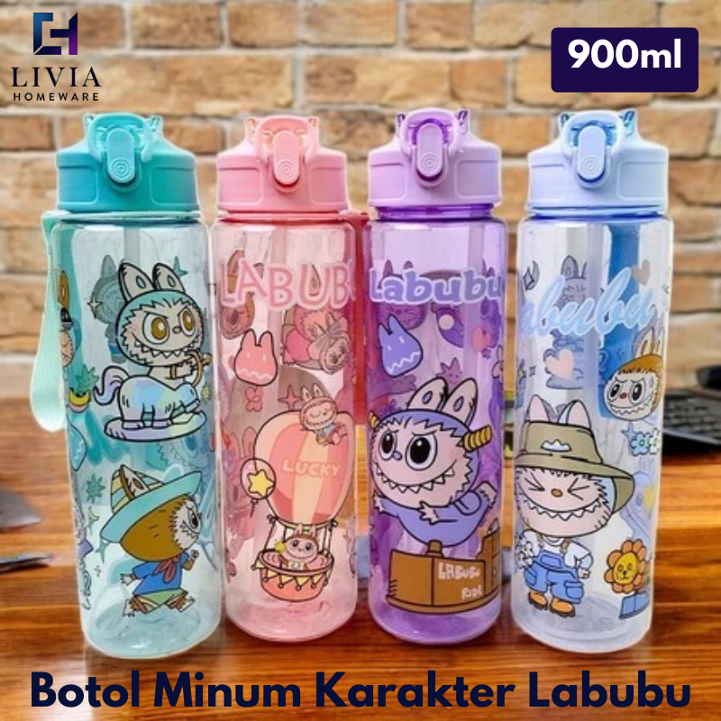 Jual Botol Minum Anak Viral karakter Labubu Kapasitas 900ml Tempat ...