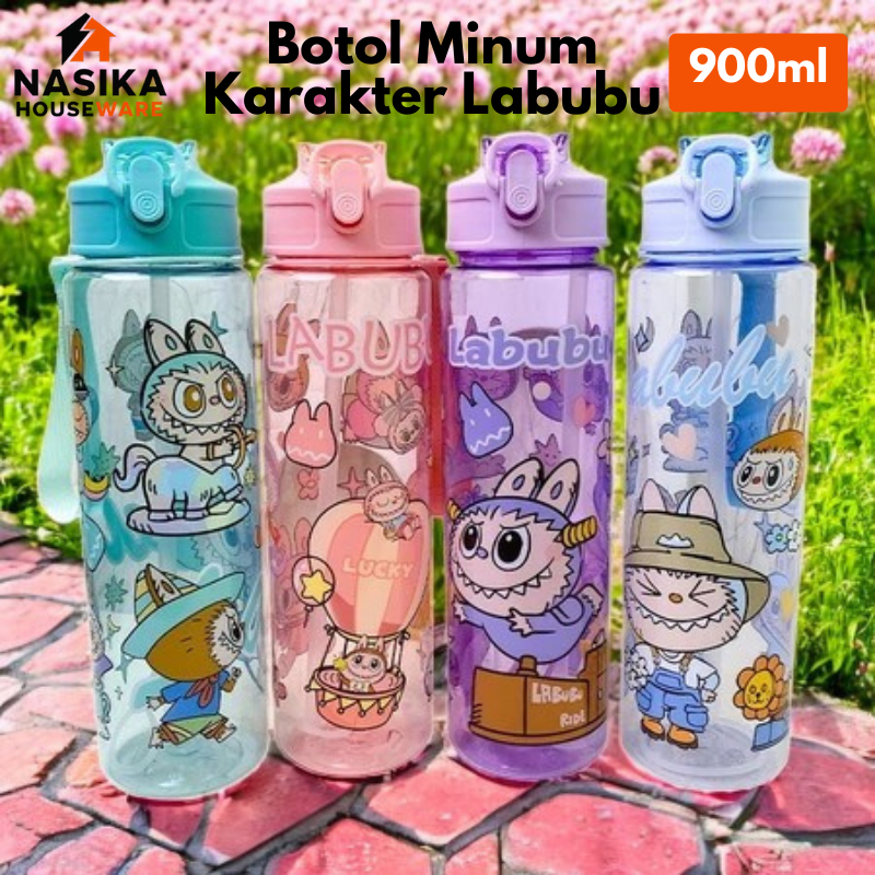 Jual BOTOL MINUM LABUBU Kapasitas 0.9L Tempat Minum Labubu 900ml Botol ...