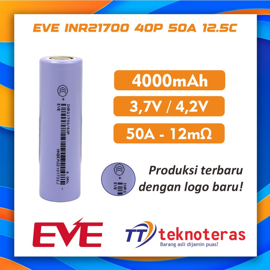 Jual Baterai INR 21700 EVE 40P 12.5C High Drain | Shopee Indonesia