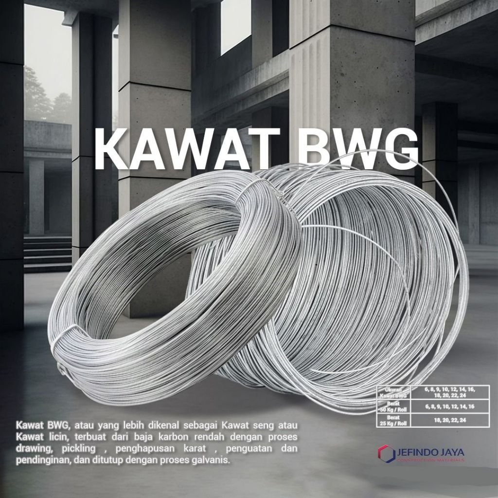 Jual KAWAT BWG 6-16 / KAWAT SENG GALVANIS 1 ROLL 50KG/ TAHAN KOROSI | Shopee Indonesia