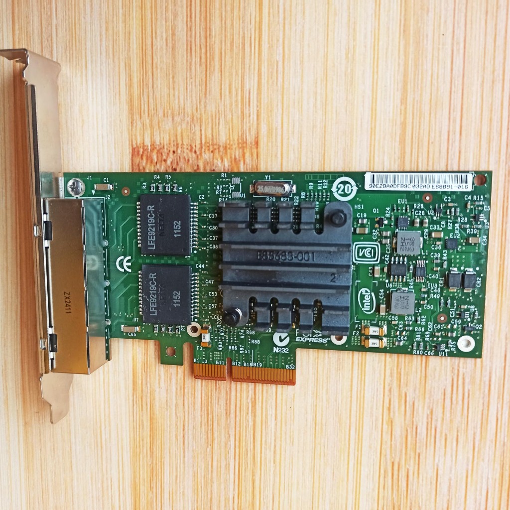 Jual lan card 4 port intel gigabit i340-t4 support mikrotik i340t4 quad 1000 network server ...