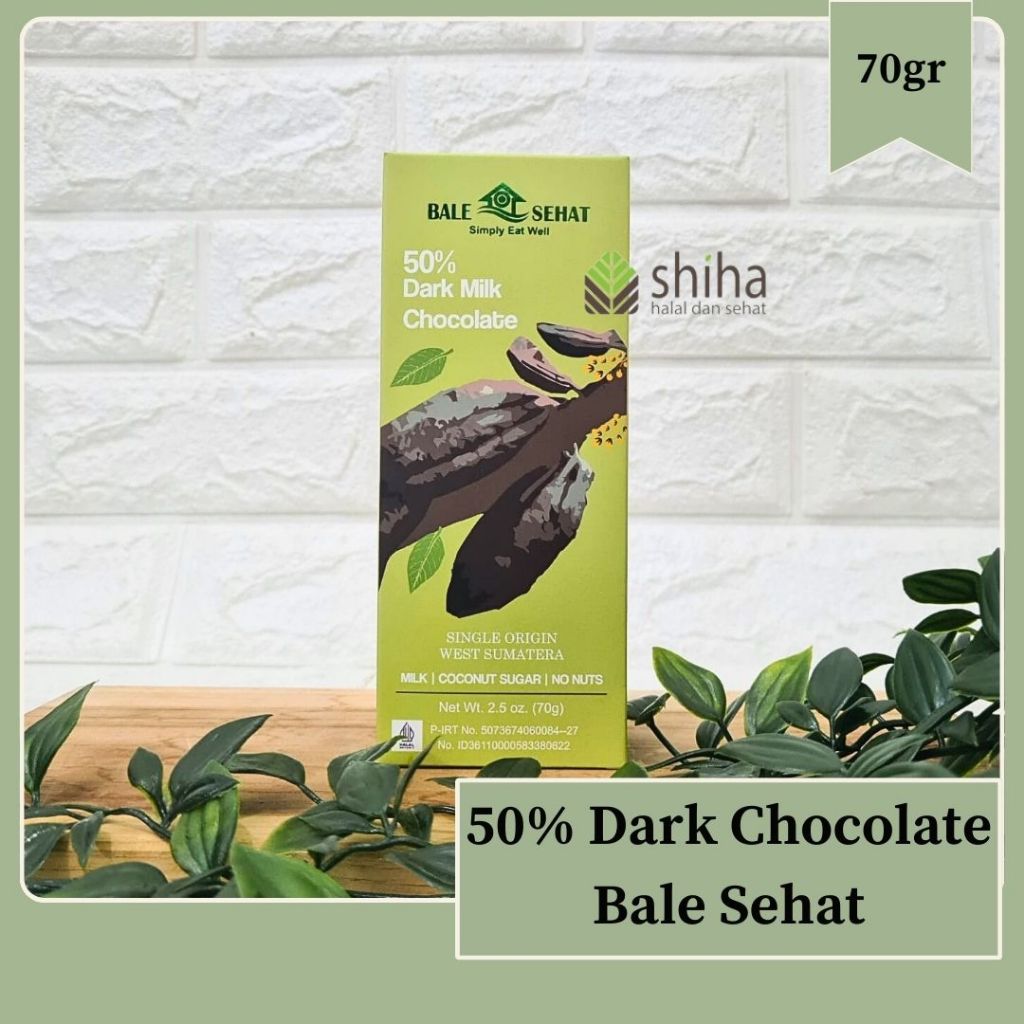 Jual 50% Dark Milk Chocolate Bar Bale Sehat 75 gr | Cokelat batang ...